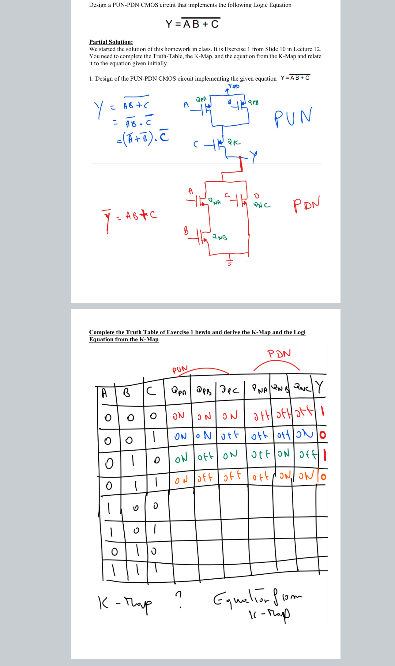 Solved Design a PUN-PDN CMOS circuit that implements the | Chegg.com