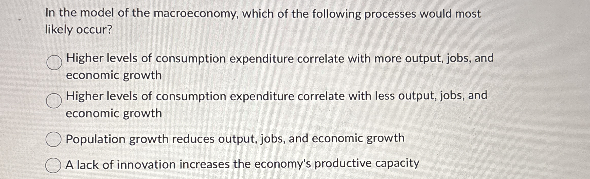 Solved In the model of the macroeconomy, which of the | Chegg.com