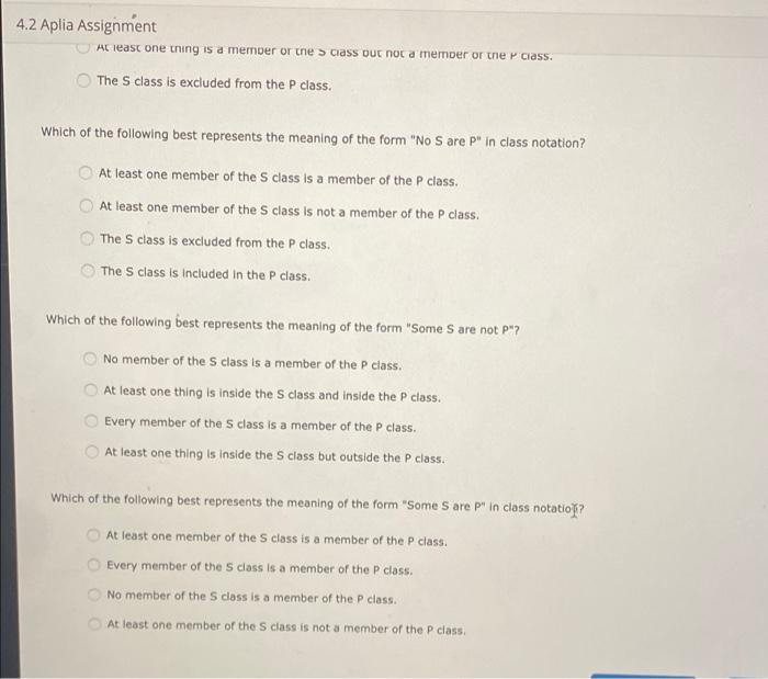 Solved Q Sea 4.2 Aplia Assignment 1. Meaning of Categorical | Chegg.com