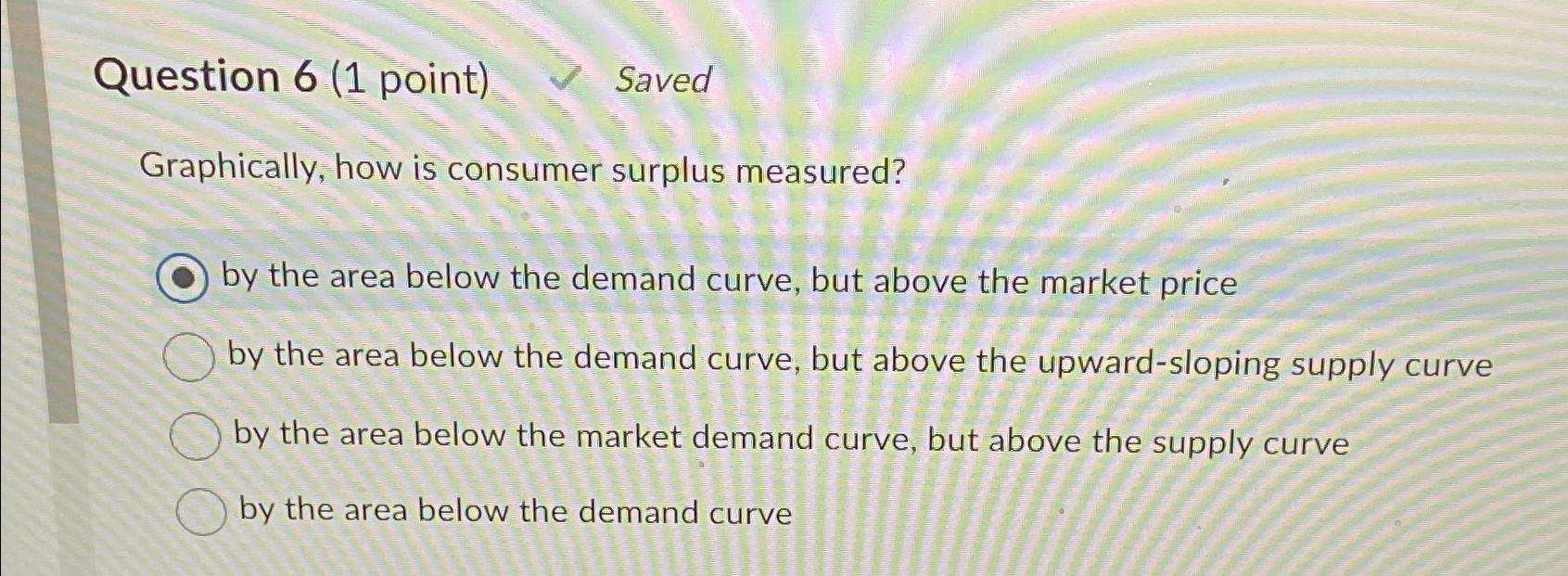 Solved Question 6 (1 ﻿point)SavedGraphically, how is | Chegg.com