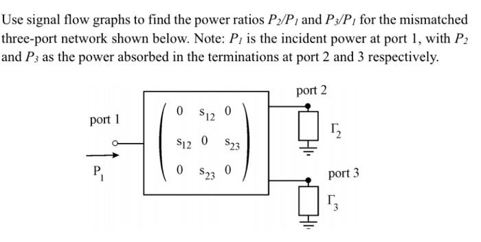 Solved Use signal flow graphs to find the power ratios P2/P1 | Chegg.com