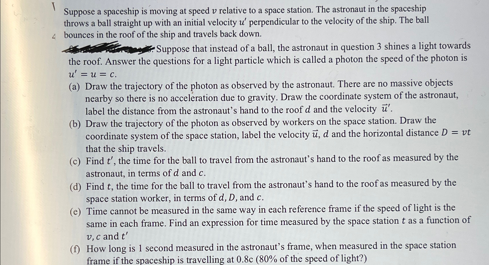 Solved Suppose a spaceship is moving at speed v ﻿relative to | Chegg.com