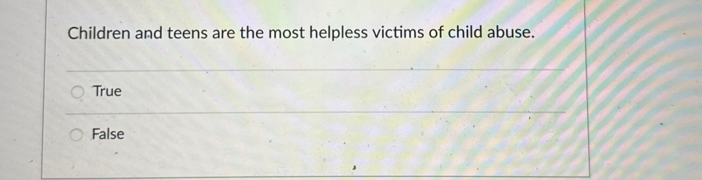 Solved Children and teens are the most helpless victims of | Chegg.com