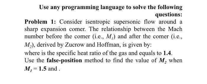 Solved Use Any Language Programming To Solve This Numerical 