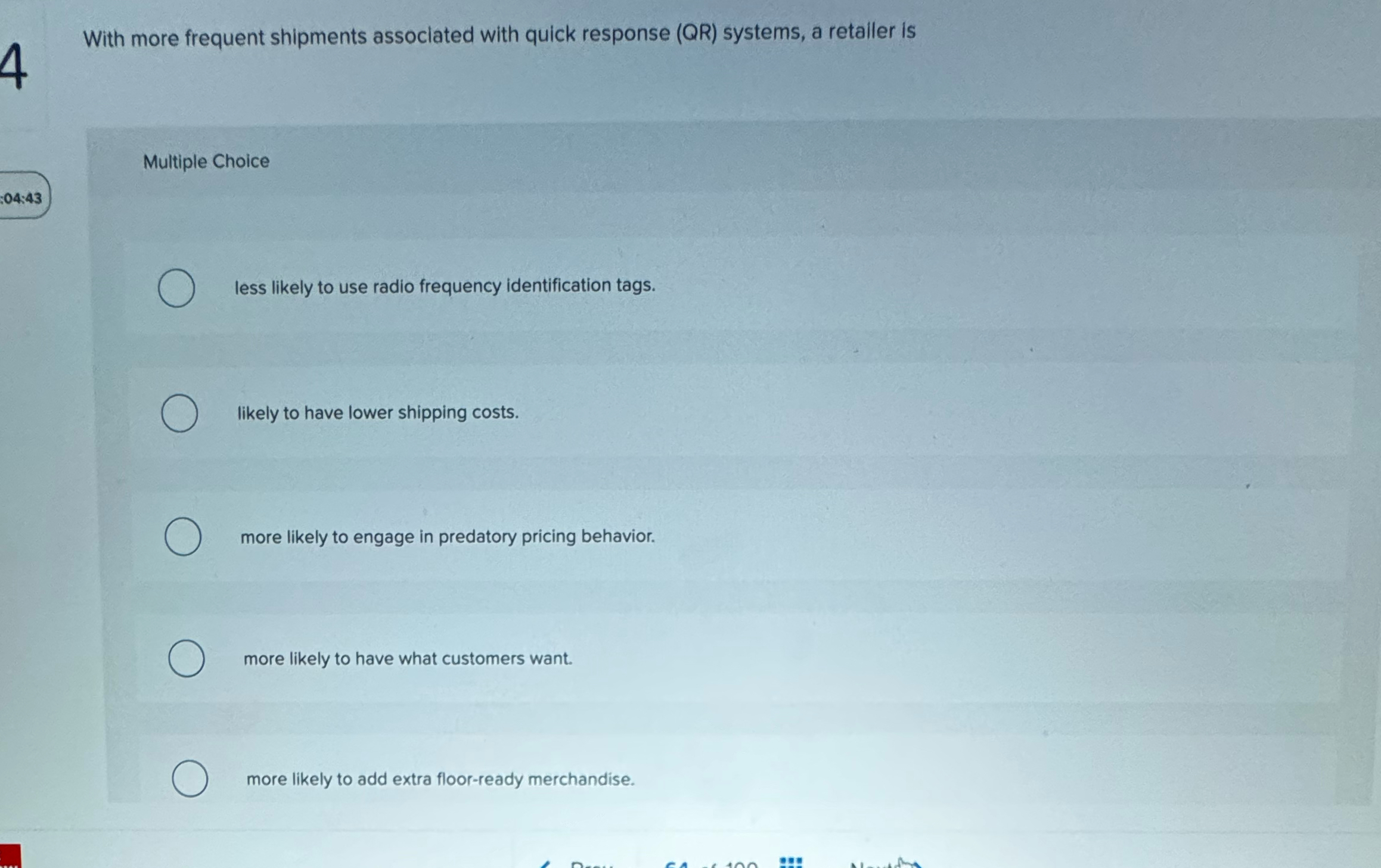 Solved With more frequent shipments assoclated with quick | Chegg.com