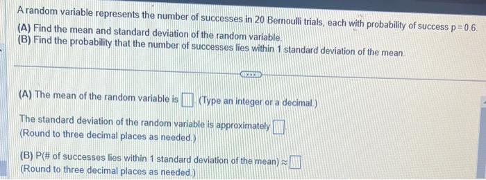 Solved A random variable represents the number of successes | Chegg.com