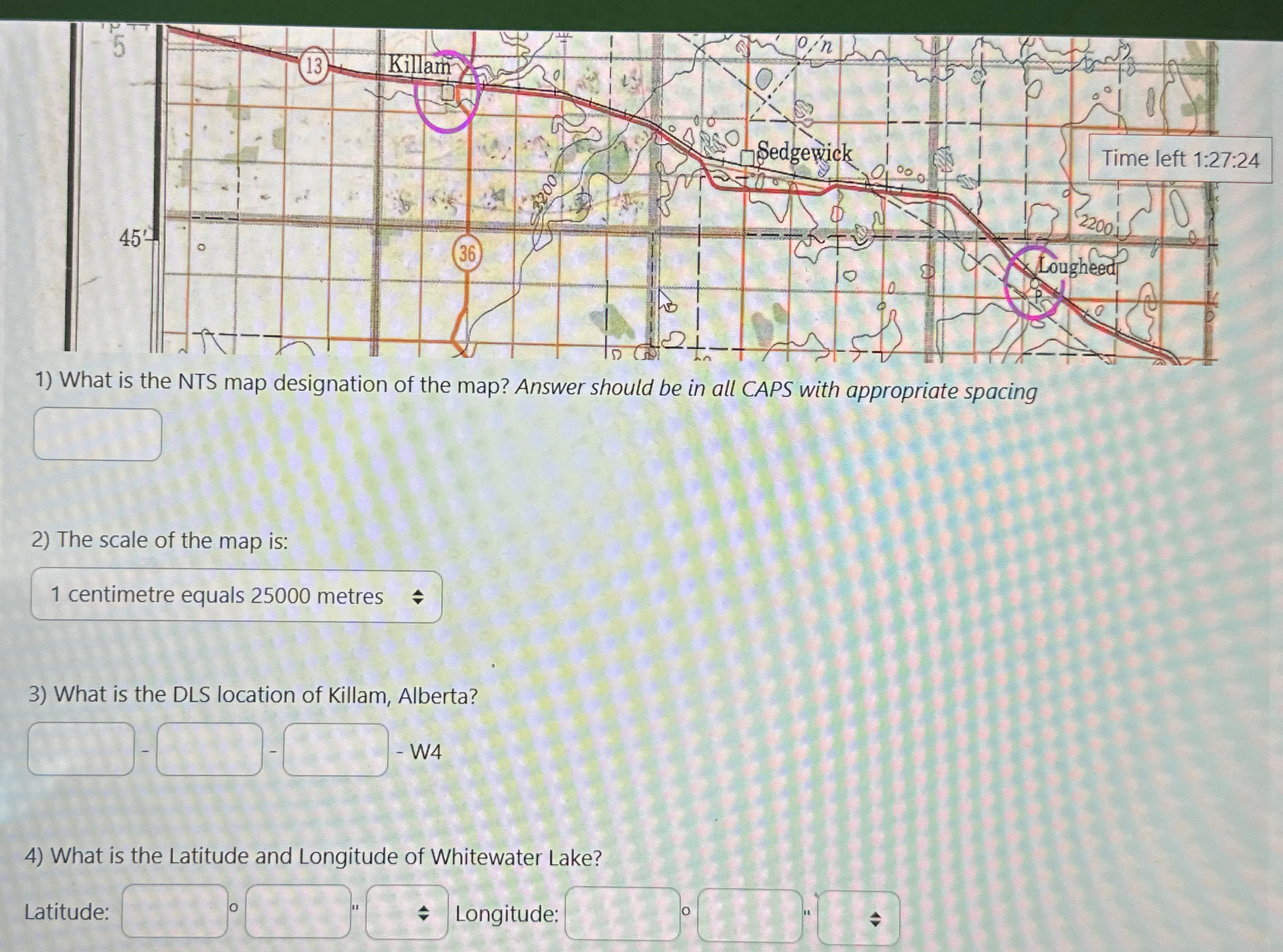 What is the NTS map designation of the map? Answer | Chegg.com