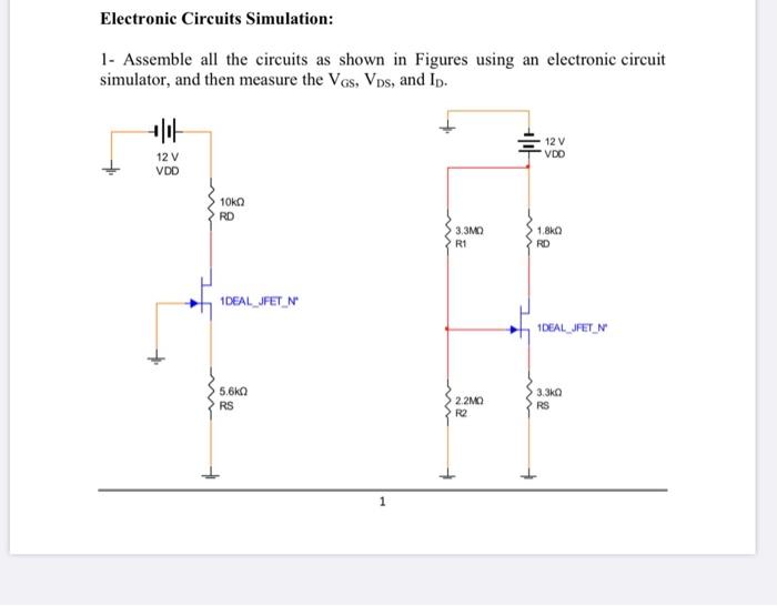 Solved Electronic Circuits Simulation: 1- Assemble all the | Chegg.com