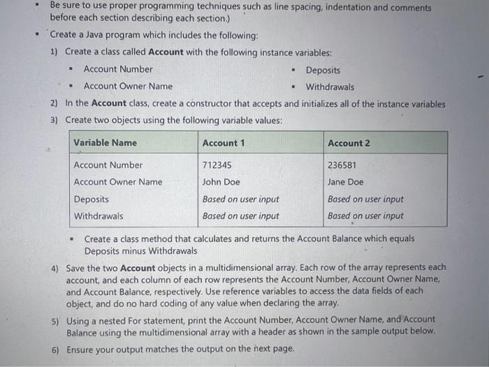 Solved - Be sure to use proper programming techniques such | Chegg.com