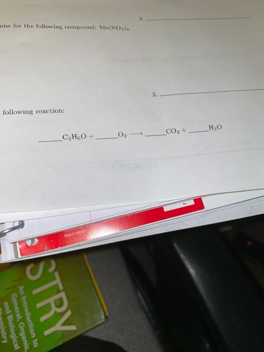 Solved ame for the following compound: Mn(NO3)a 3. following | Chegg.com