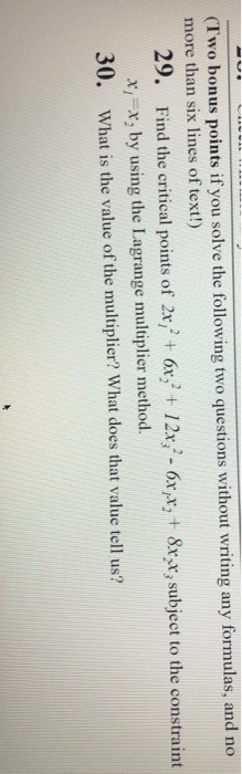 Solved . (Two bonus points if you solve the following two | Chegg.com