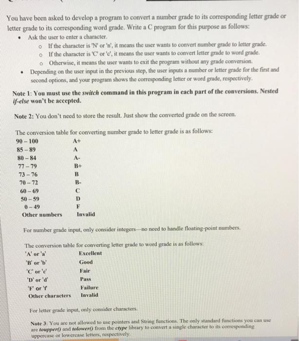 Solved . You have been asked to develop a program to convert | Chegg.com