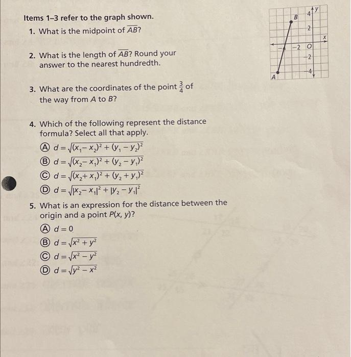 Solved 2. What is the length of AB ? Round your answer to | Chegg.com