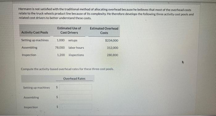 Solved Hermann is not satisfied with the traditional method | Chegg.com