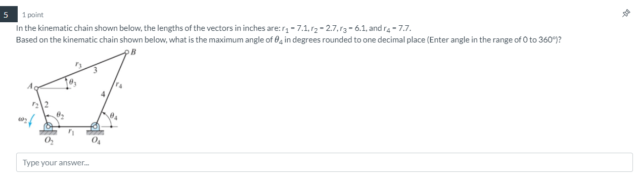 Solved In the kinematic chain shown below, the lengths of | Chegg.com