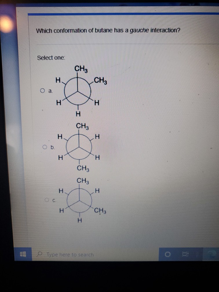 Solved Which conformation of butane has a gauche | Chegg.com