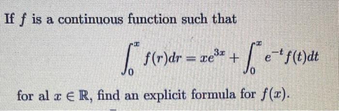 Solved If f is a continuous function such that | Chegg.com