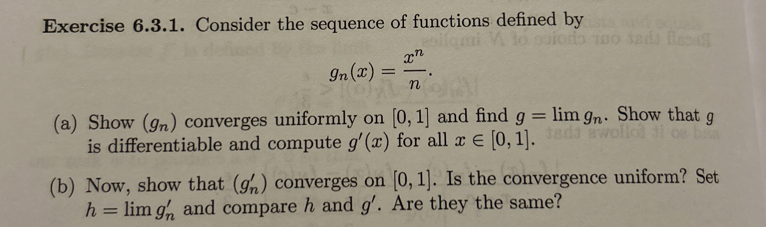 Solved Exercise 6.3.1. ﻿Consider the sequence of functions | Chegg.com