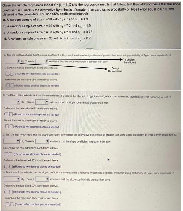 Solved Given the simple regression model Y=β0+β1X and the | Chegg.com