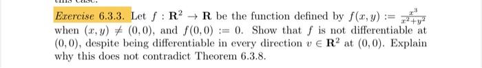 Solved Exercise 6.3.3. Let f:R2→R be the function defined by | Chegg.com