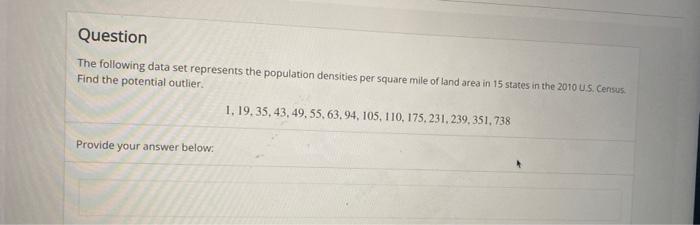 Solved The following data set represents the population | Chegg.com