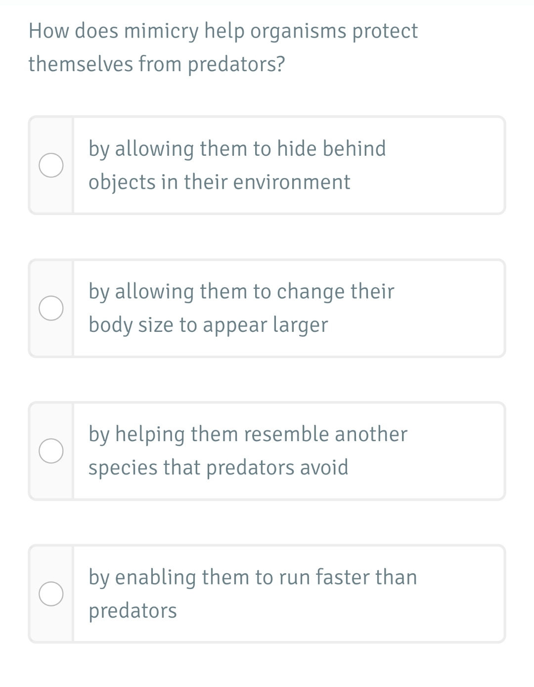 Solved How does mimicry help organisms protectthemselves | Chegg.com