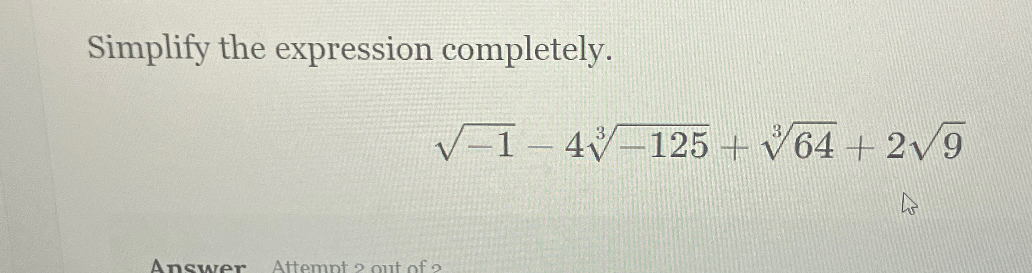 Solved Simplify the expression completely.-12-4-1253+643+292 | Chegg.com