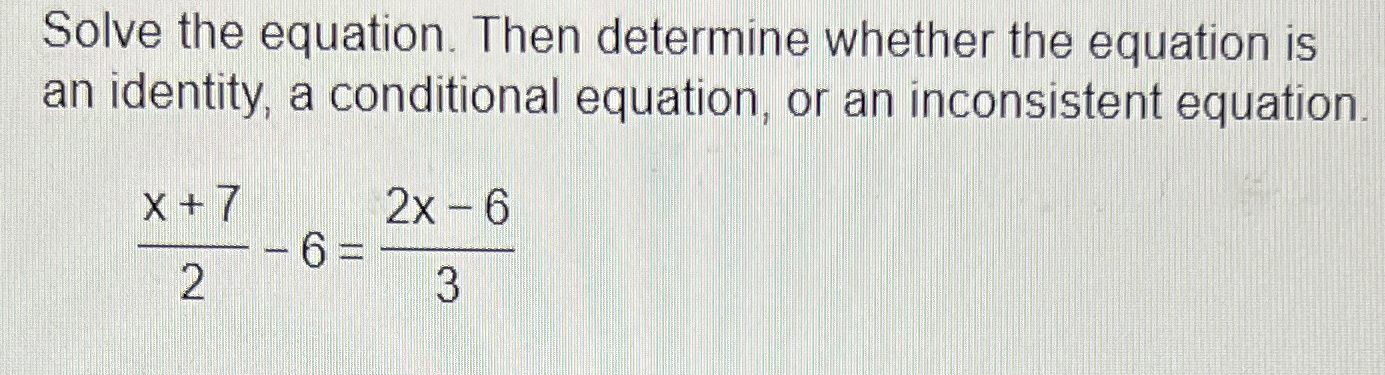 Solved Solve the equation. Then determine whether the | Chegg.com