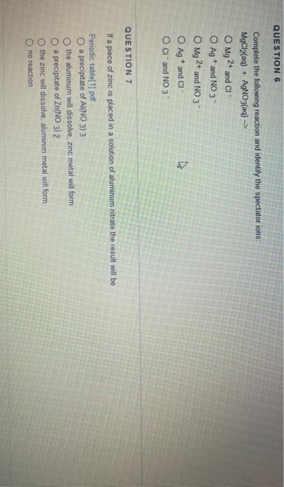 Solved QUESTION 6 Complete the following reaction and | Chegg.com