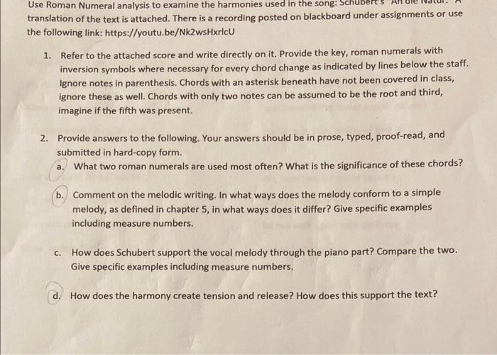 Use Roman Numeral analysis to examine the harmonies | Chegg.com
