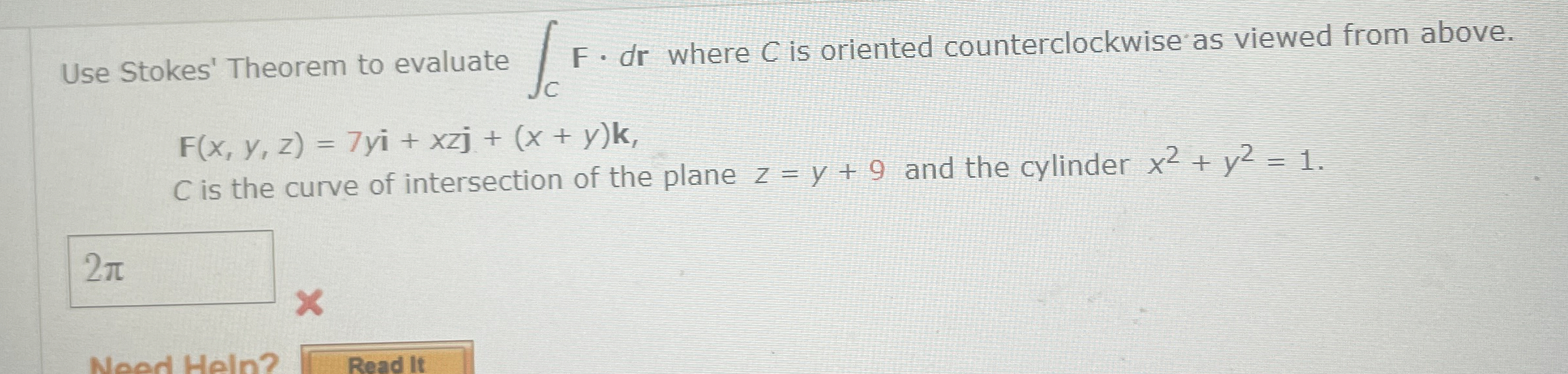 Solved Use Stokes' Theorem to evaluate ∫C﻿F*dr ﻿where C ﻿is | Chegg.com