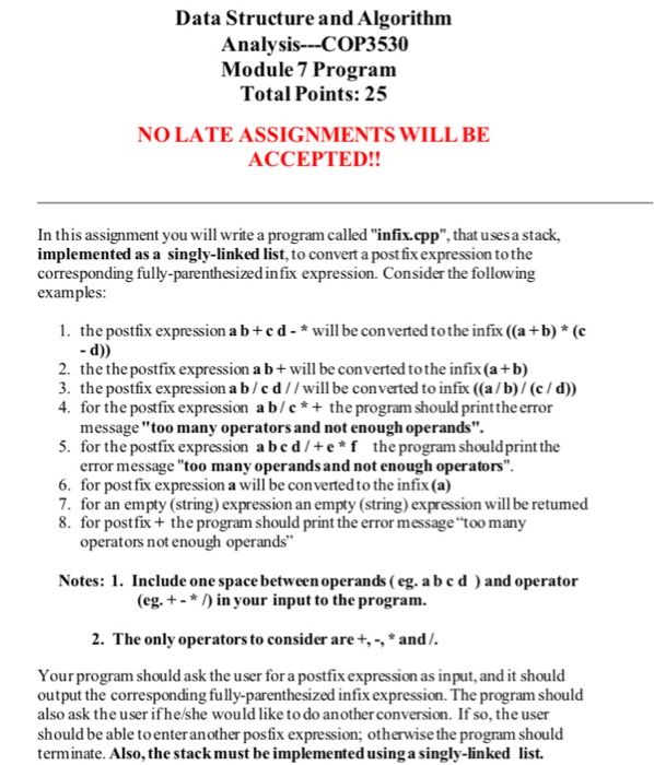 Solved Data Structure and Algorithm Analysis---COP3530 | Chegg.com