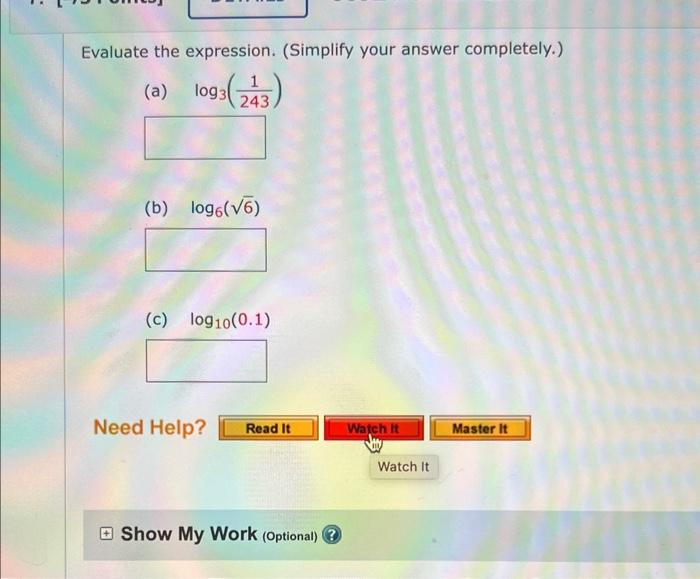 Evaluate the expression. (Simplify your answer | Chegg.com