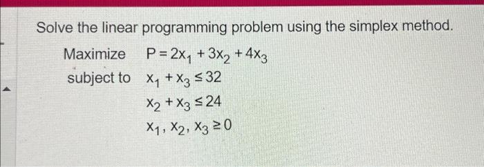 Solved Solve the linear programming problem using the | Chegg.com