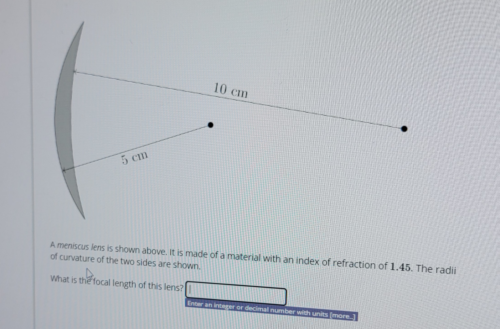 Solved A meniscus lens is shown above. It is made of a | Chegg.com