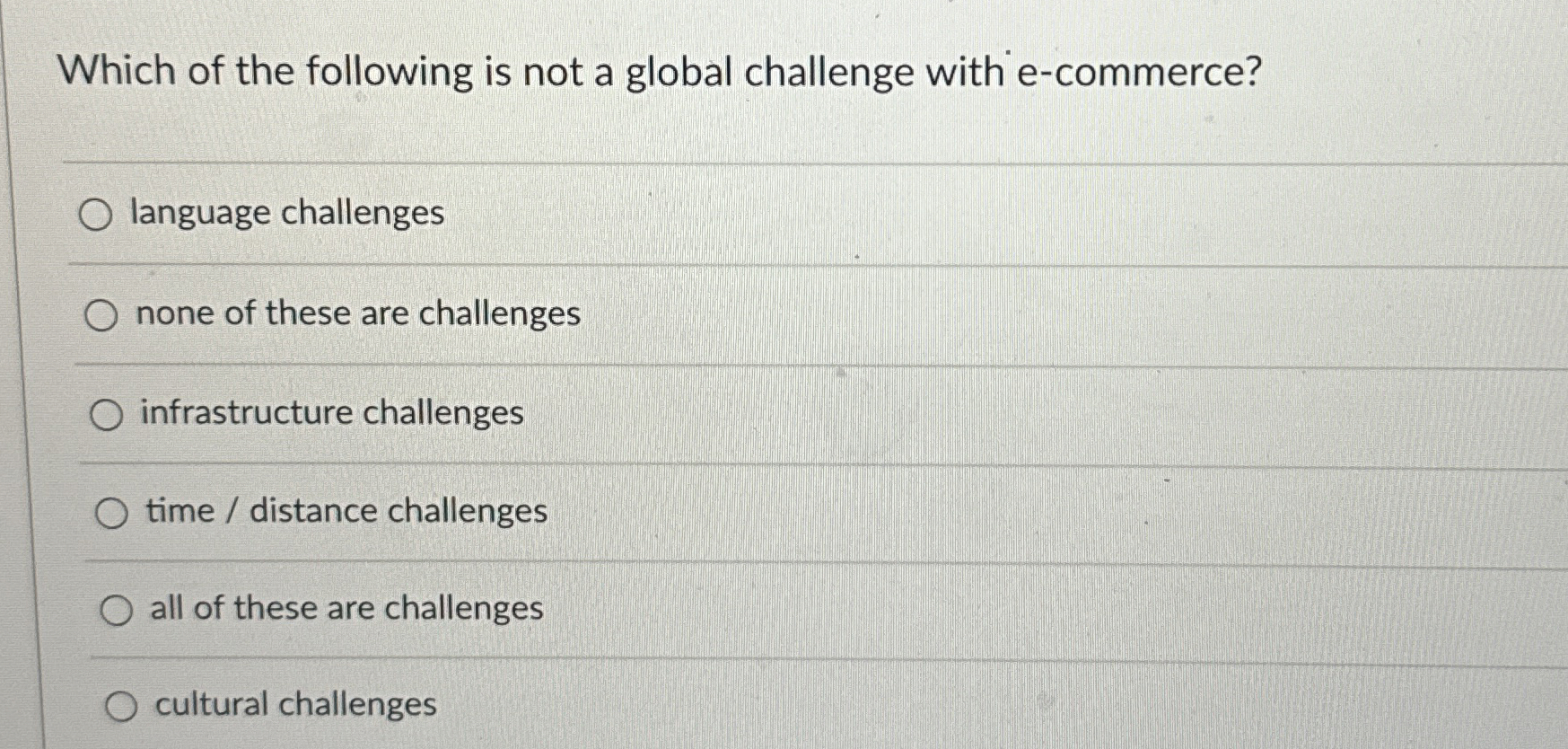 Solved Which of the following is not a global challenge with | Chegg.com