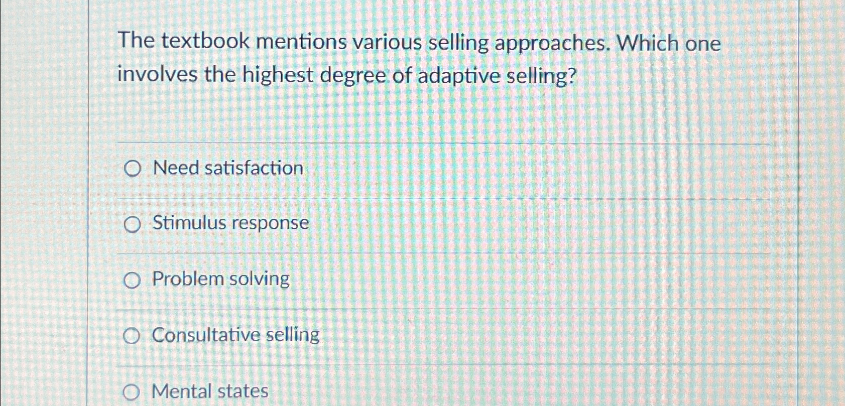 Solved The textbook mentions various selling approaches. | Chegg.com