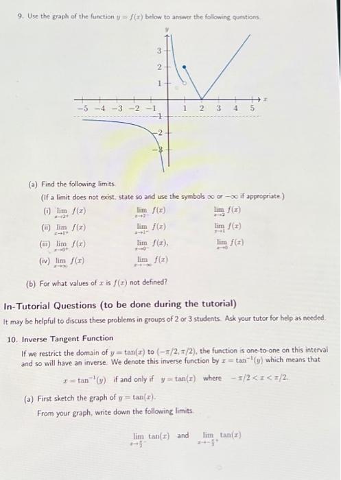 Solved \r\n\r\n9. Use the graph of the function \\( y=f(x) | Chegg.com