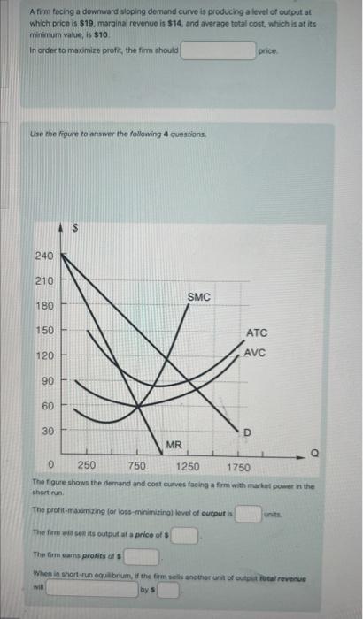 Solved A firm facing a downward sloping demand curve is | Chegg.com