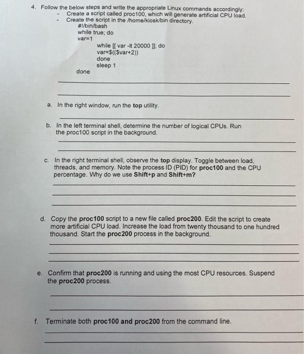 Solved Operating System lab 4. Follow the below steps and | Chegg.com