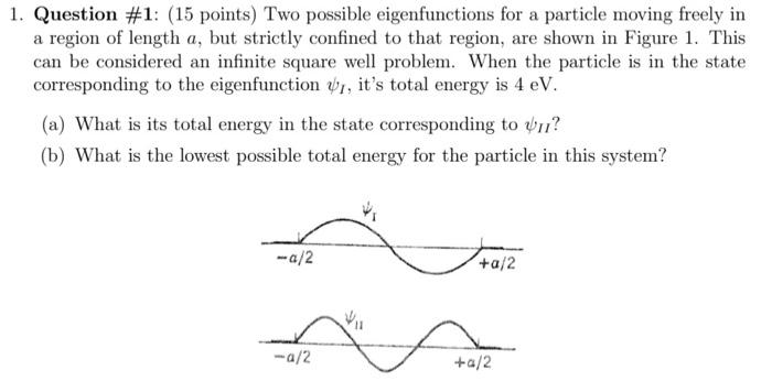 Solved Question \#1: (15 points) Two possible eigenfunctions | Chegg.com