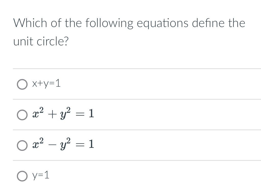 Which of the following equations define the unit | Chegg.com