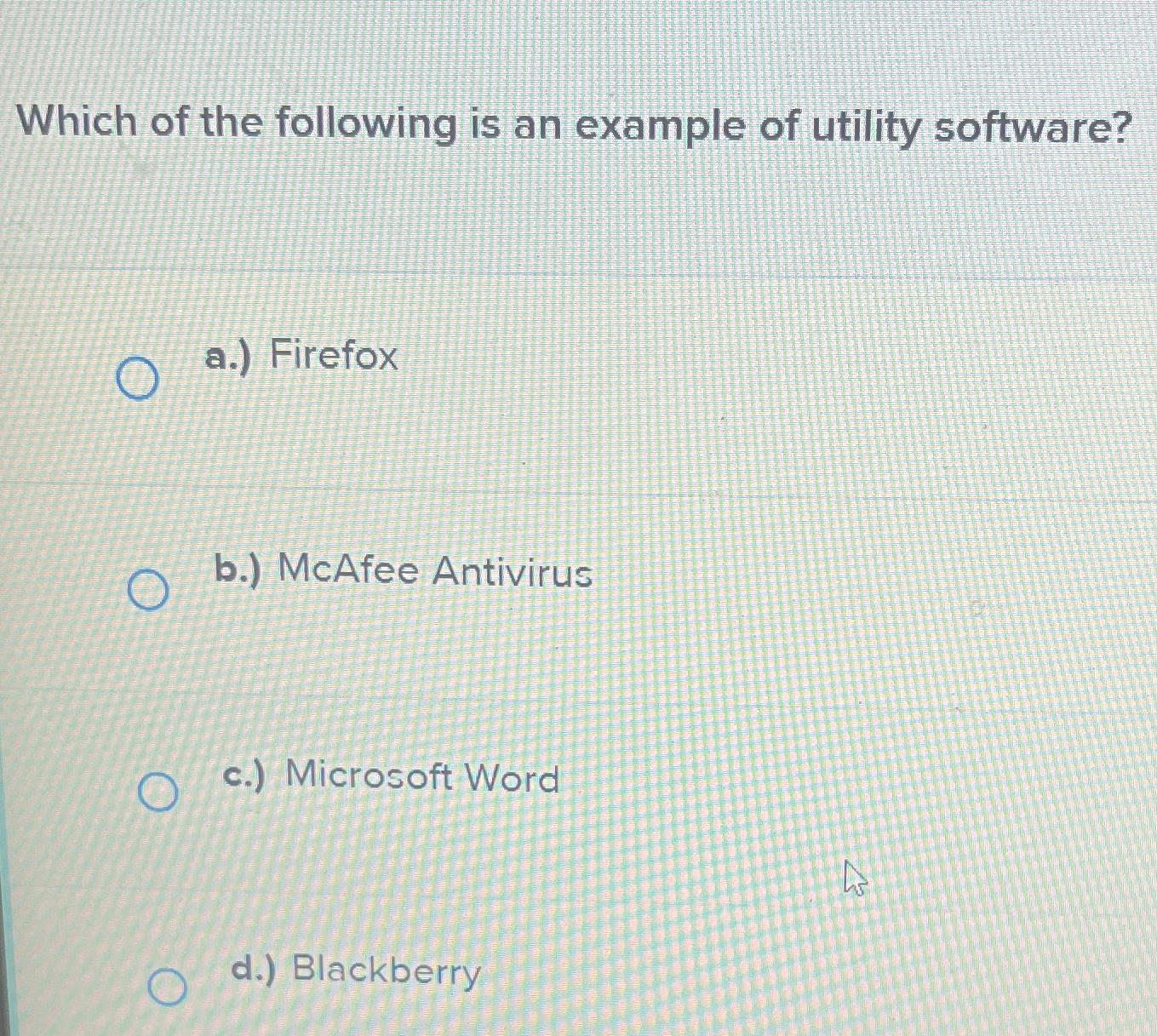 solved-which-of-the-following-is-an-example-of-utility-chegg