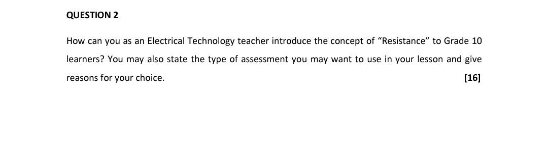 Solved How can you as an Electrical Technology teacher | Chegg.com
