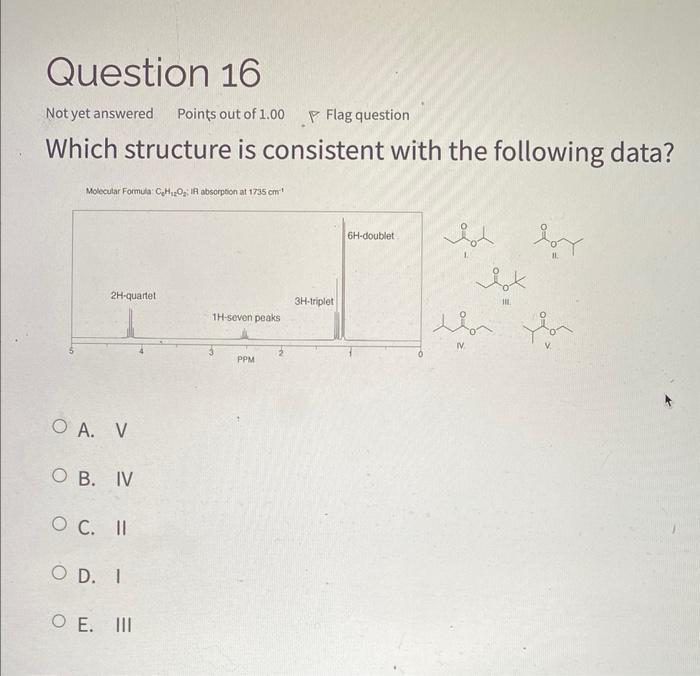 Solved Which structure is consistent with the following | Chegg.com