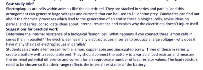 Solved What are electroplaques and why can an electric eel | Chegg.com