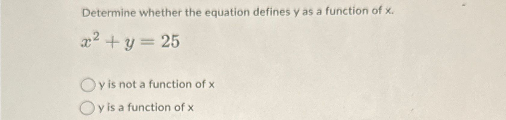 Solved Determine whether the equation defines y ﻿as a | Chegg.com