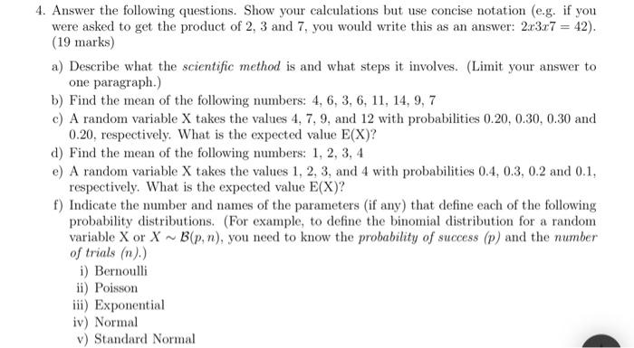 Solved 4 Answer The Following Questions Show Your