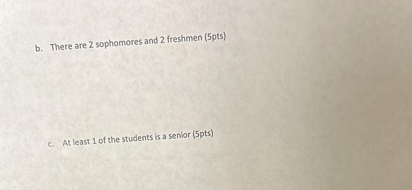 Solved 5. A football team consists of 20 freshmen, 20 | Chegg.com