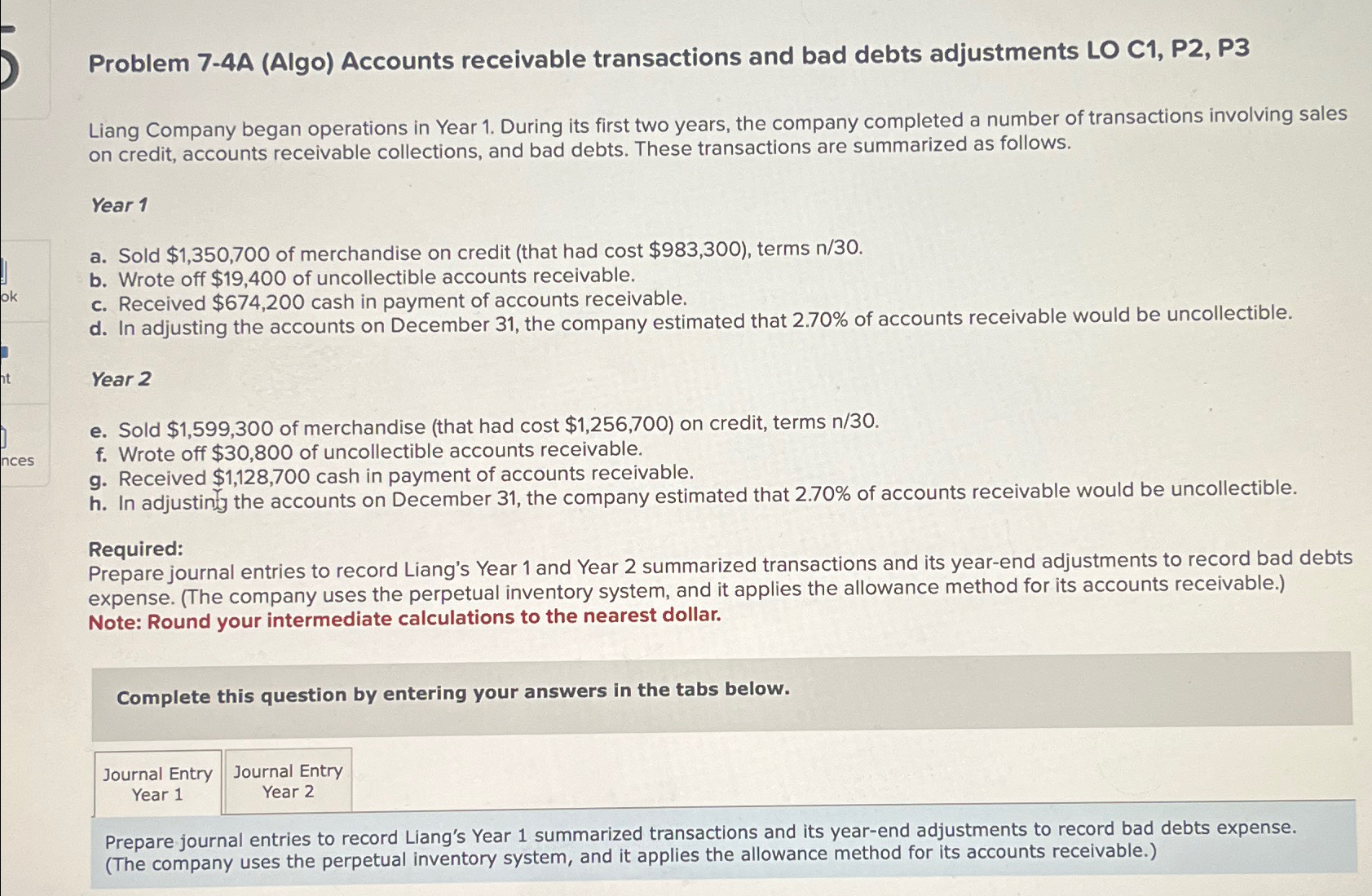 Solved Problem 7-4A (Algo) ﻿Accounts receivable transactions | Chegg.com